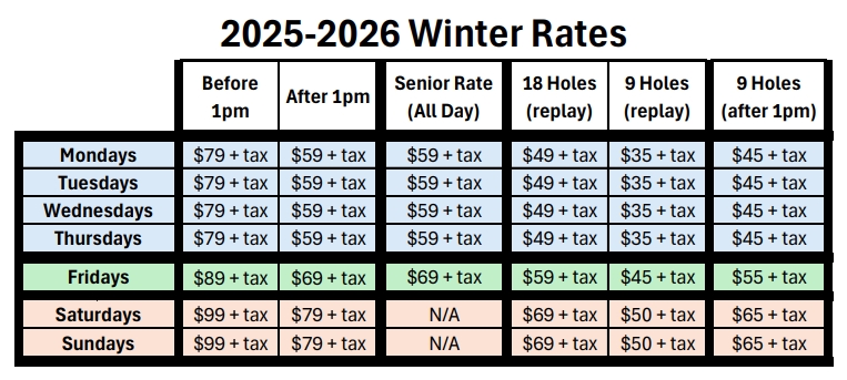 Rates - Maryland National Golf Club